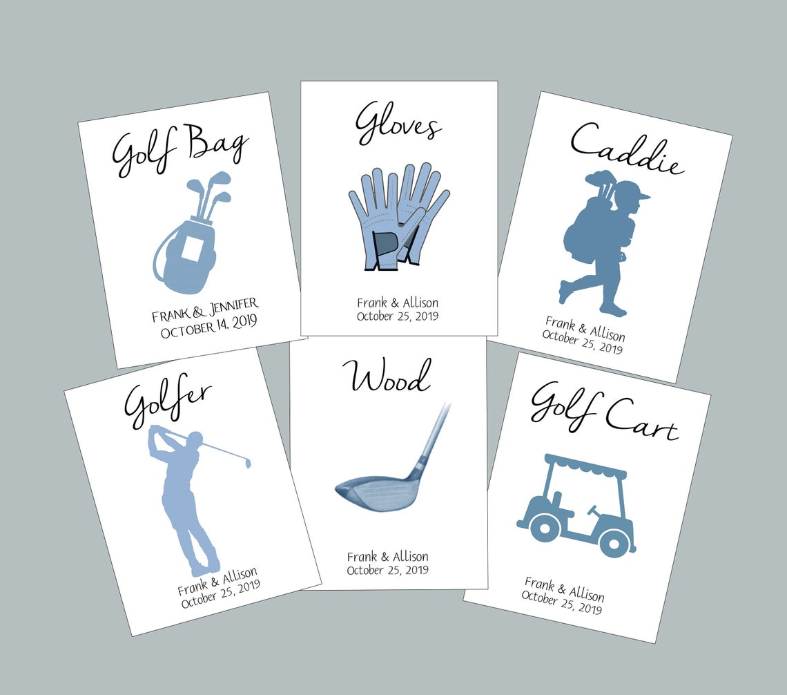 Golf Theme Wedding, Golf Party or Event, Golf Table Cards, Table ...