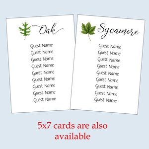 Woodland Seating Cards Table Seating Assignment Cards - Etsy