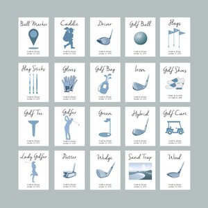 Golf Theme Wedding, Golf Party or Event, Golf Table Cards, Table ...