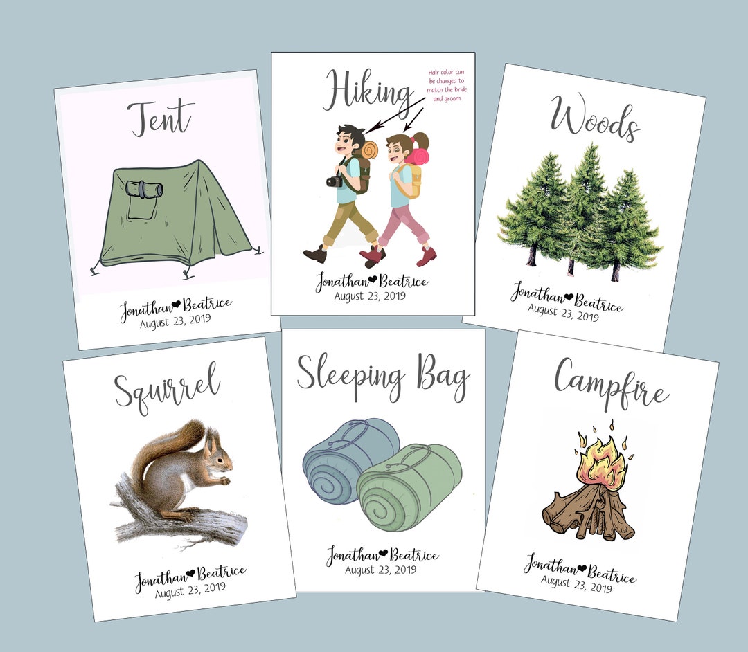 Camping Table Cards, Table Numbers, Camping Theme Wedding, Outdoor ...