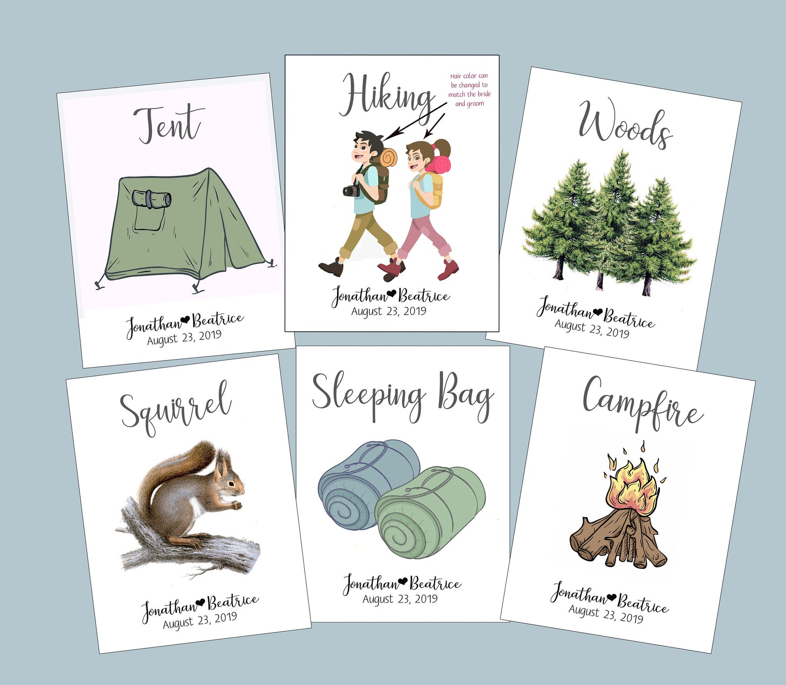 Camping Table Cards, Table Numbers, Camping Theme Wedding, Outdoor ...