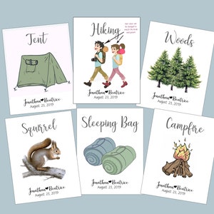 Camping Table Cards, Table Numbers, Camping Theme Wedding, Outdoor ...