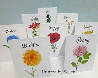Flower Table Cards | Etsy
