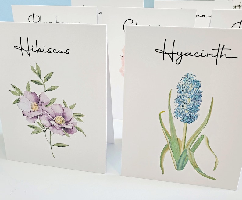 PASTEL Flower NAME Table Cards, Wedding Table Cards, Botanical Table ...