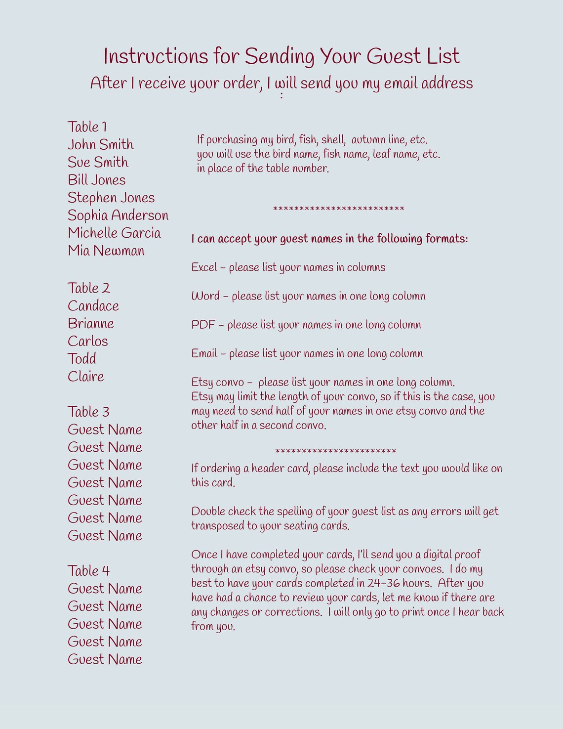 Woodland Seating Cards Table Seating Assignment Cards - Etsy