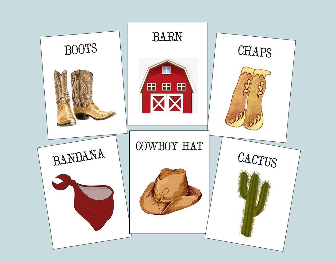 Cowboy Table Numbers, Western Table Cards, Wild West Theme Party ...