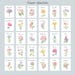 PASTEL Flower Table NUMBERS, Floral Wedding Cards, Botanical Assortment ...