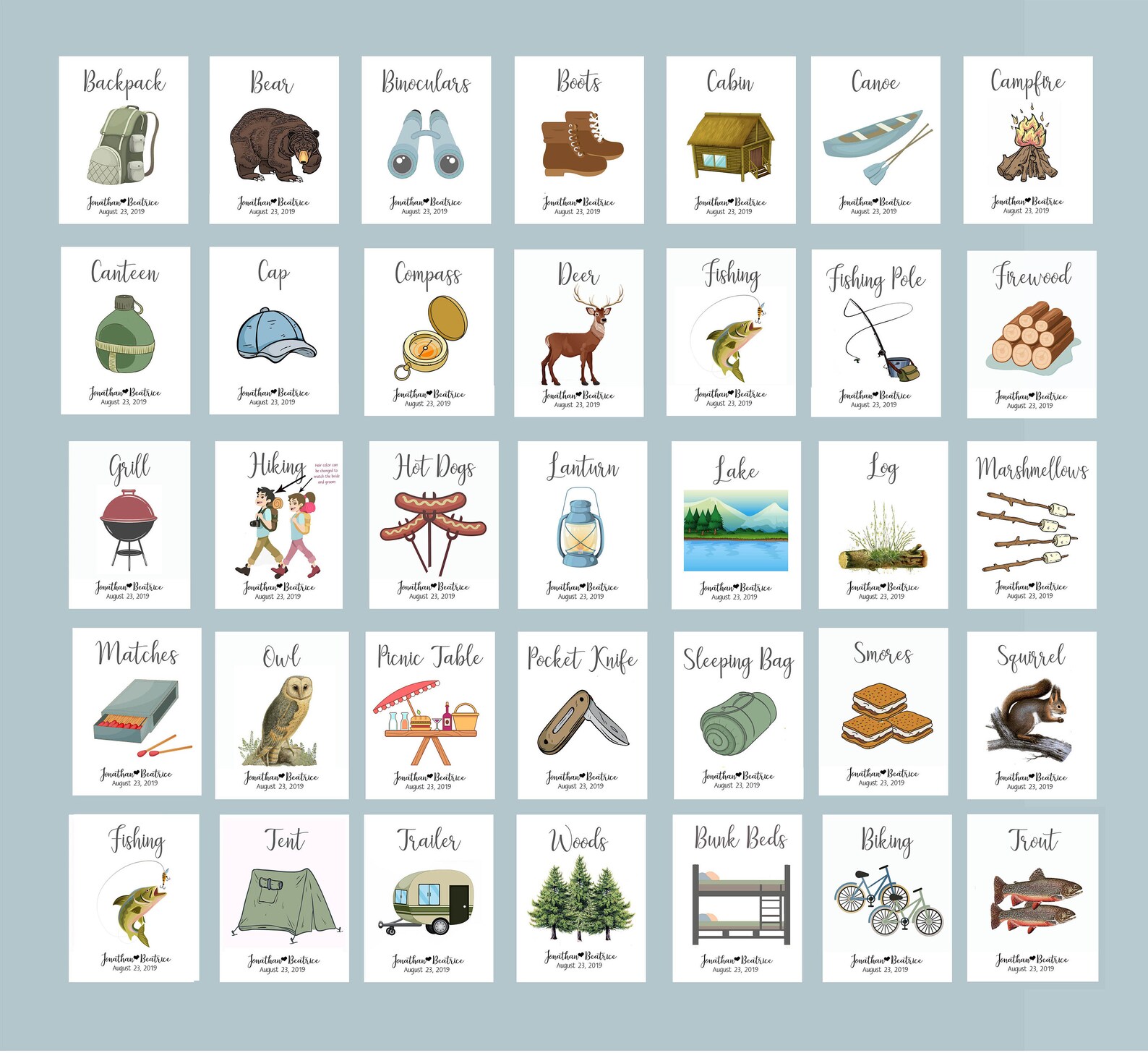 Camping Seating Charts Table Assignment Cards Seating - Etsy