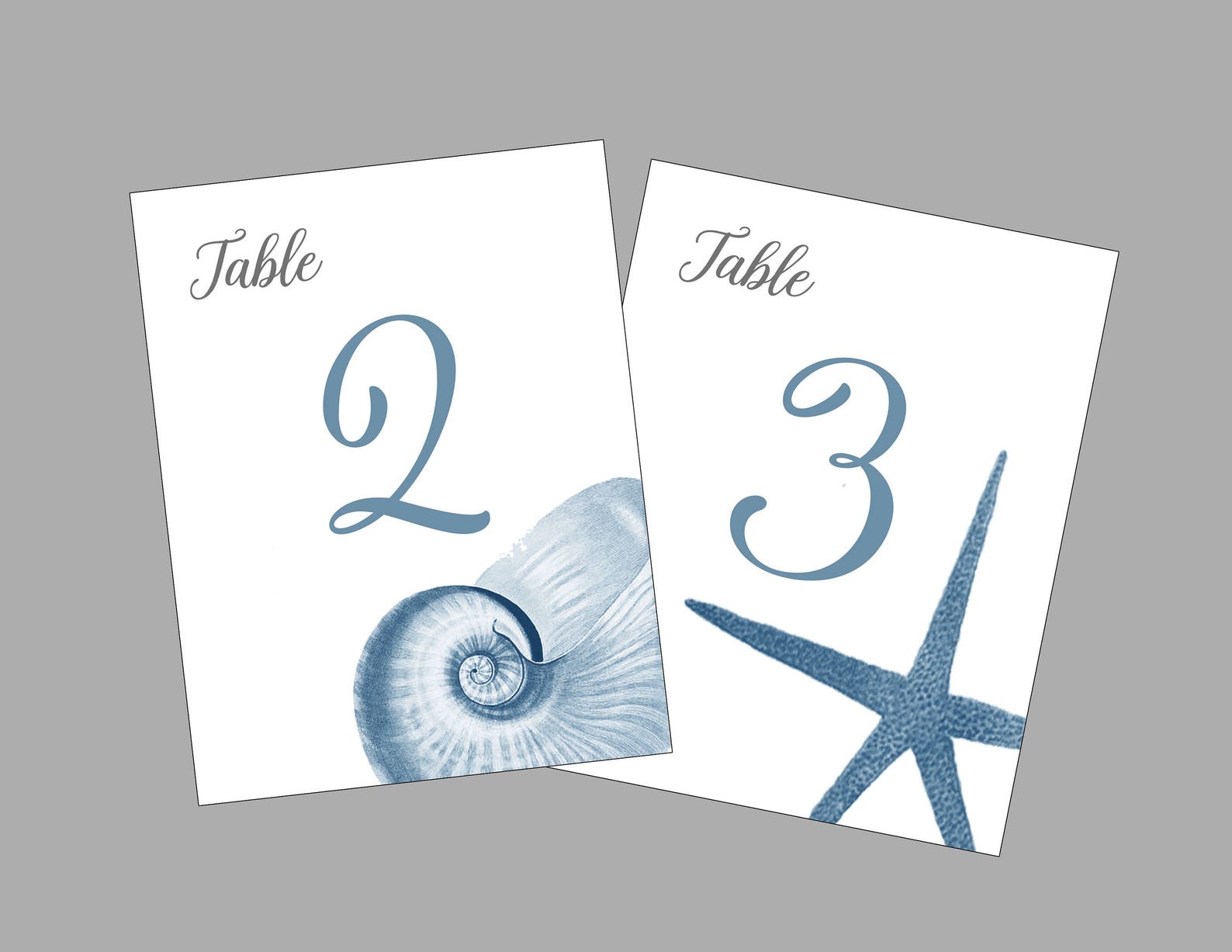 Shell Table Numbers Beach Wedding Shell Cards Surf and Turf - Etsy