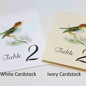 Bird Table NUMBERS, Bird Table Tent Cards, Wedding Table Cards With ...