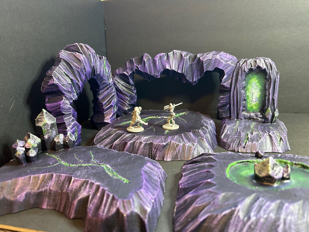 Eldritch Crystal Ruins Terrain Set, Arcane Modular Tabletop Scenery ...