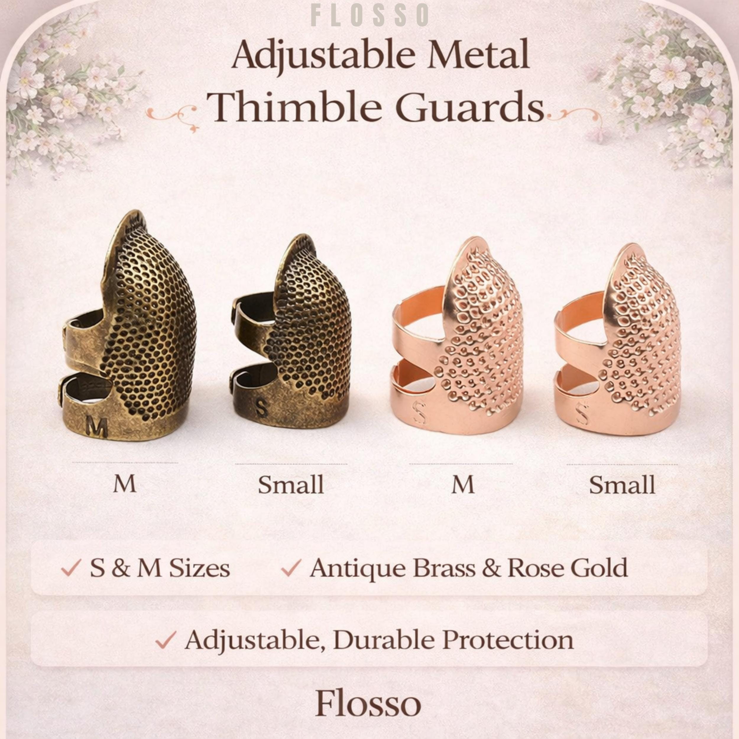 Adjustable Metal Thimble for Sewing – Finger Protector, Hand Sewing ...