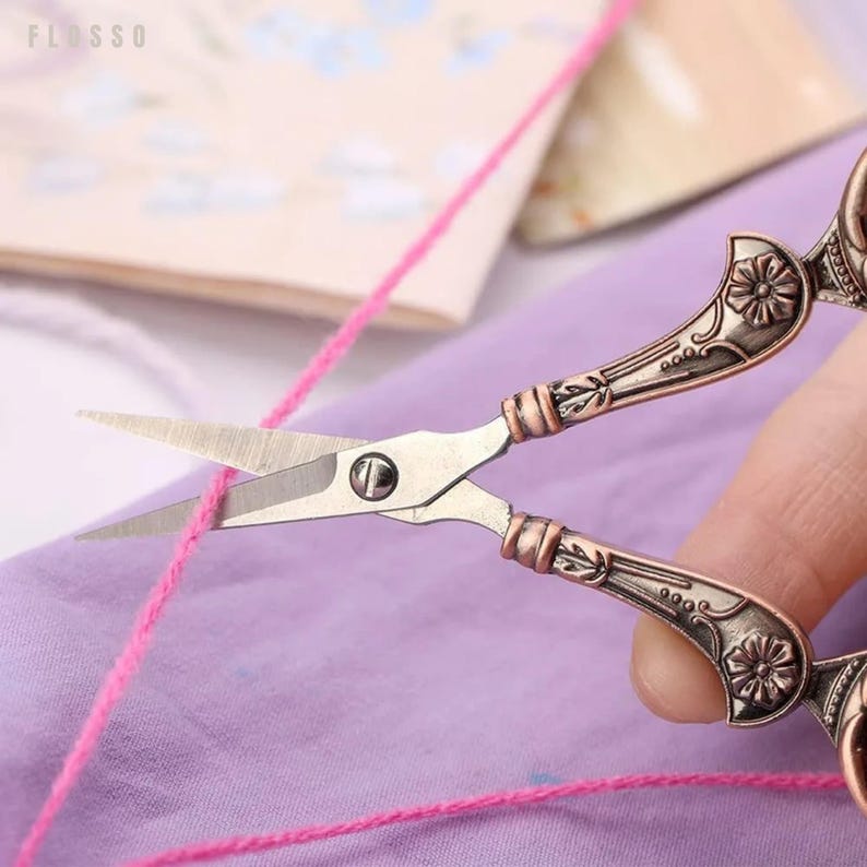 Antique-style Sewing Kit – Handcrafted Embroidery Tools in a Decorative ...