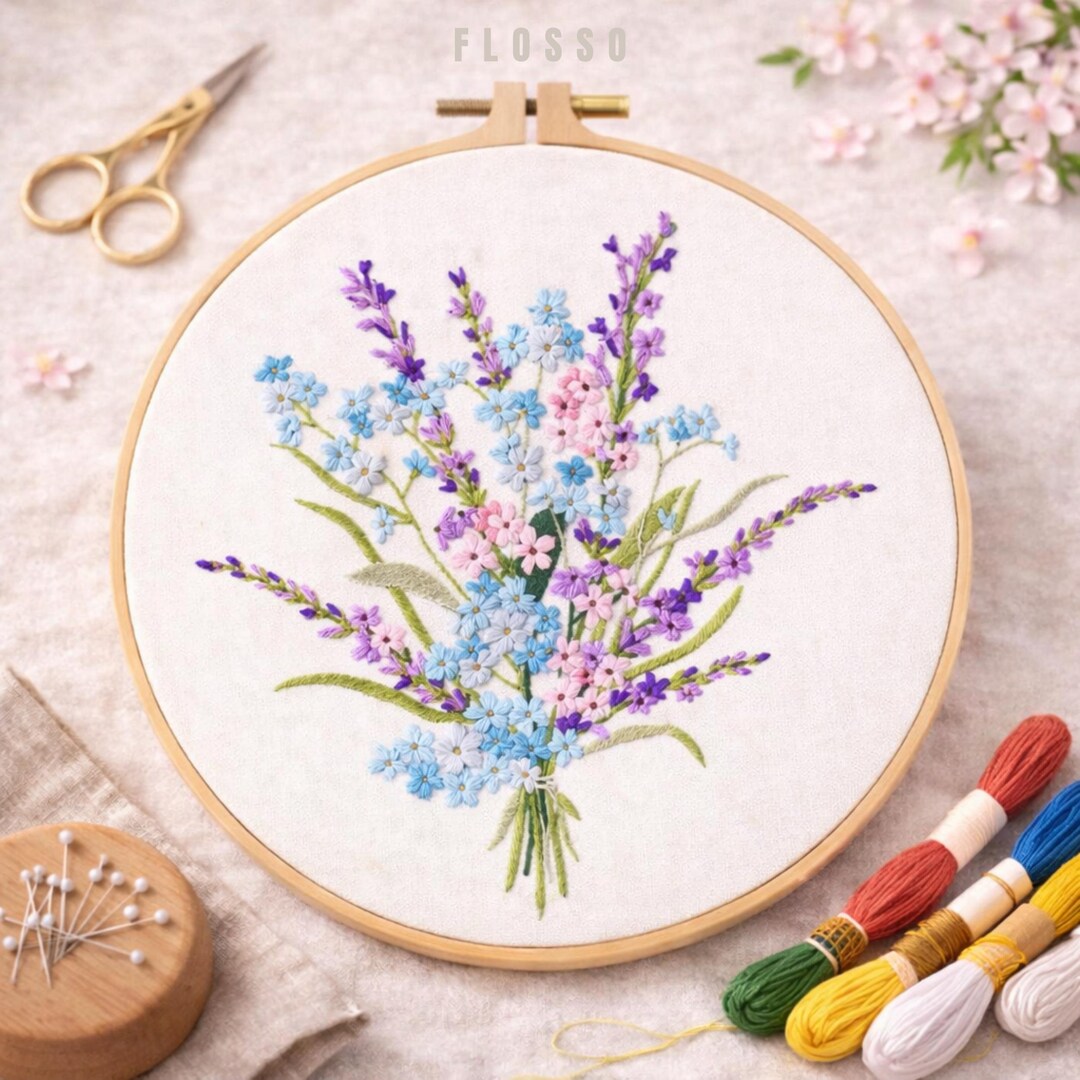 Floral Embroidery Kit for Beginners – DIY Hand Embroidery Project With ...