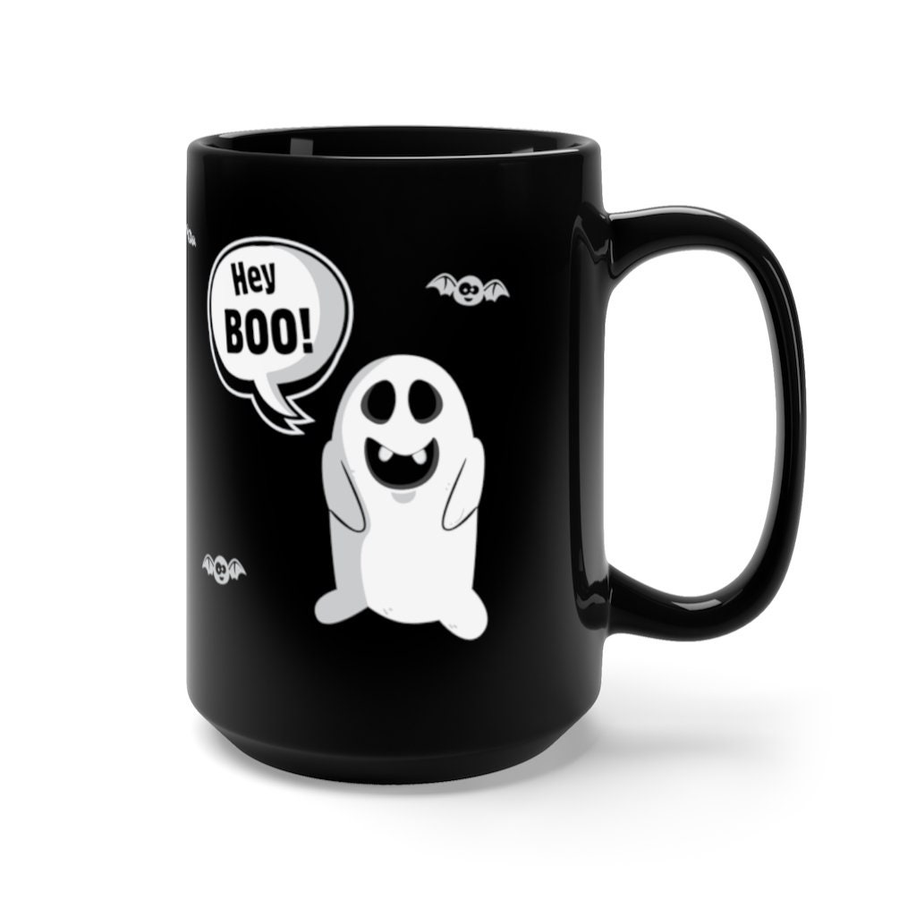 Hey BOO Funny Halloween Mug Ghost Coffee Cup Silly Vampire - Etsy