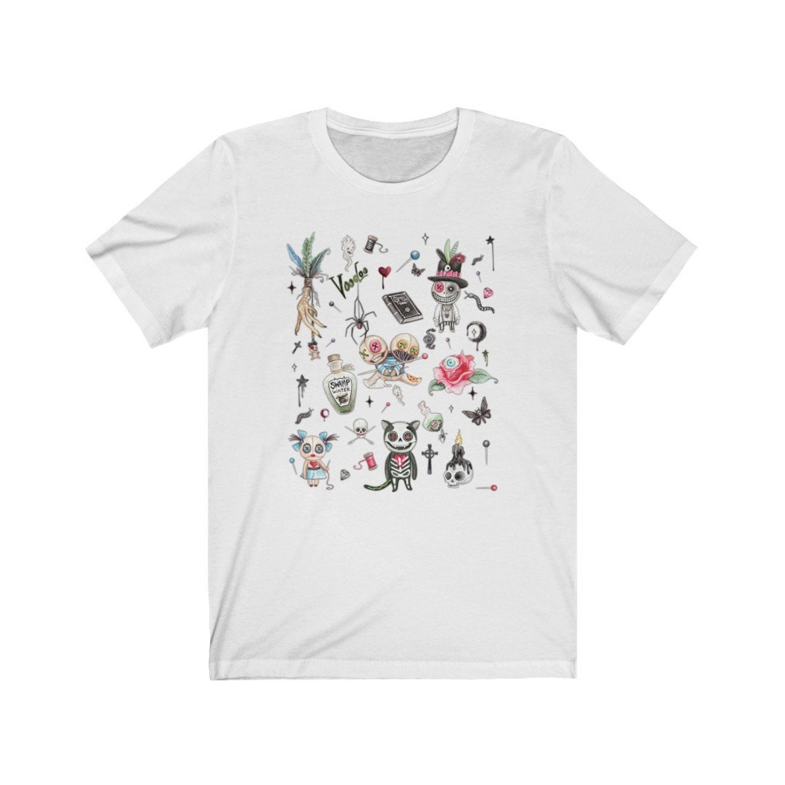 Voodoo Doll Tshirt, Voo Doo Doodles Zombie Cat Creepy Cute Doll ...