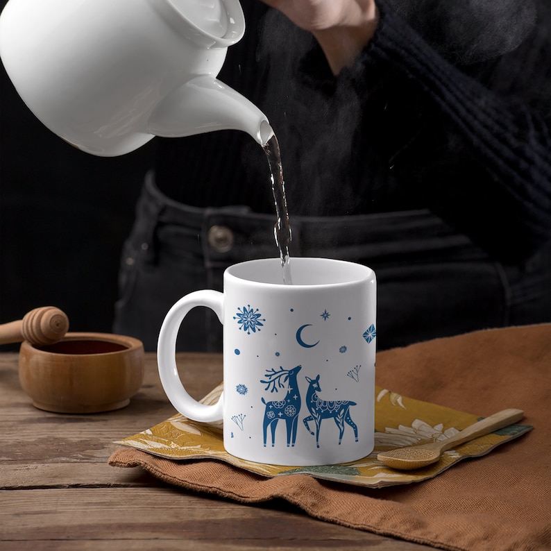 Winter Solstice Christmas Mug Mystical Nordic Whimsical Woodland ...