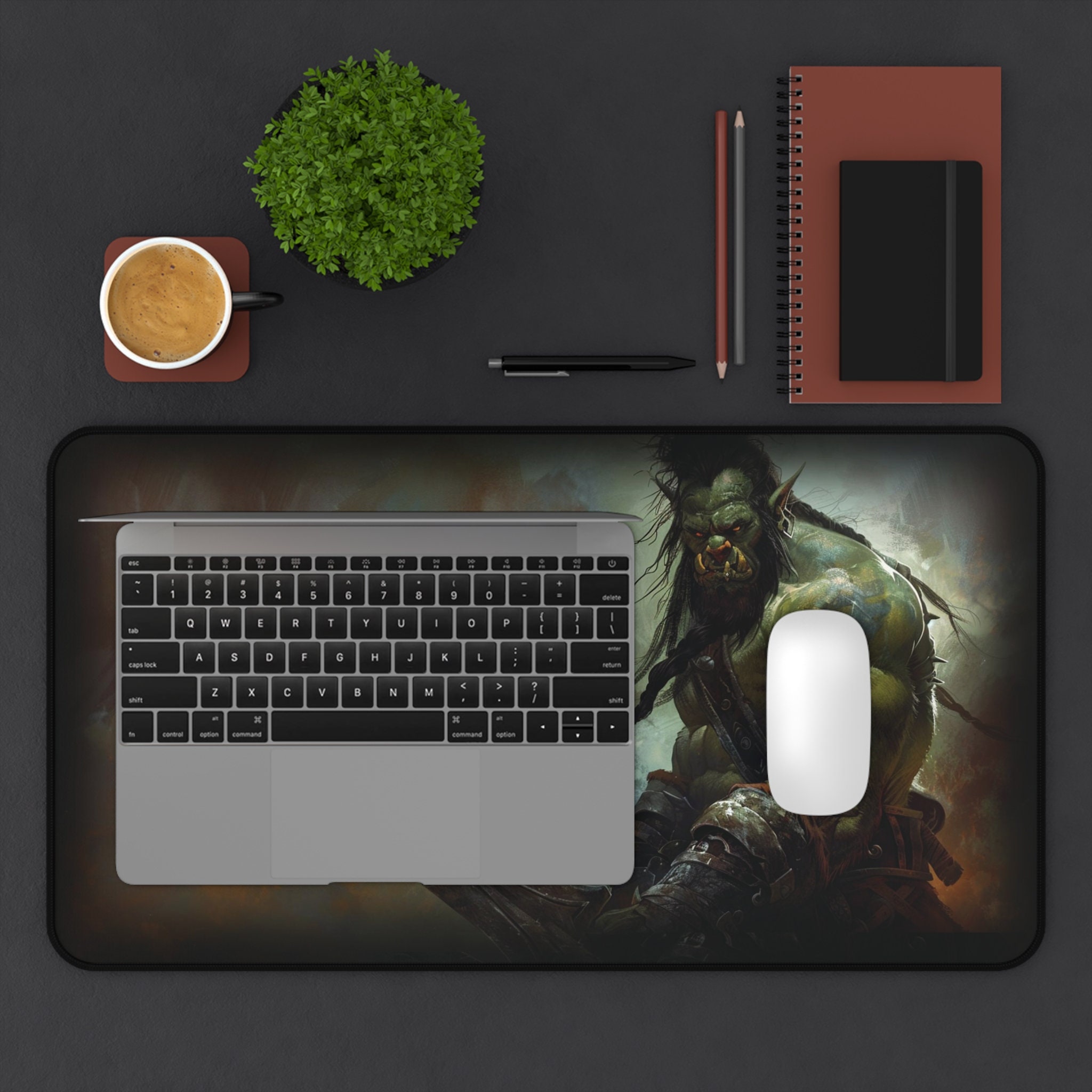 Fierce Orc Rogue Assassin Art - Extra Large Mouse Pad Desk Mat-d and D ...