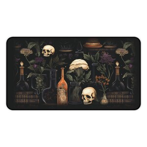 Vintage Alchemy Desk Mat - Gothic Herbalist Large Mouse Pad for Home ...