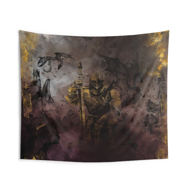 Knights Dungeons and Dragons Fantasy Art Tapestry Dark - Etsy