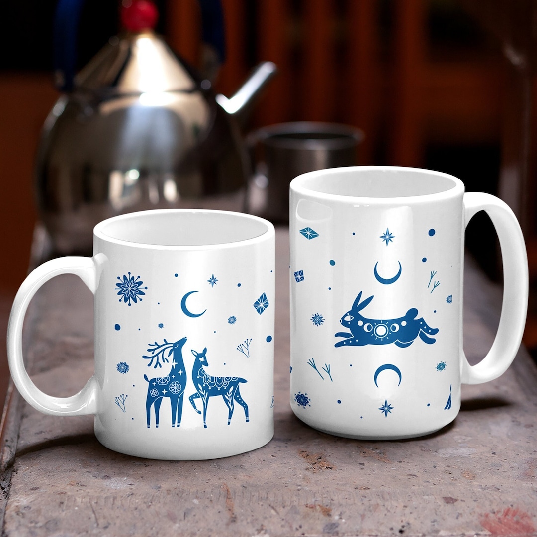Winter Solstice Christmas Mug Mystical Nordic Whimsical Woodland ...