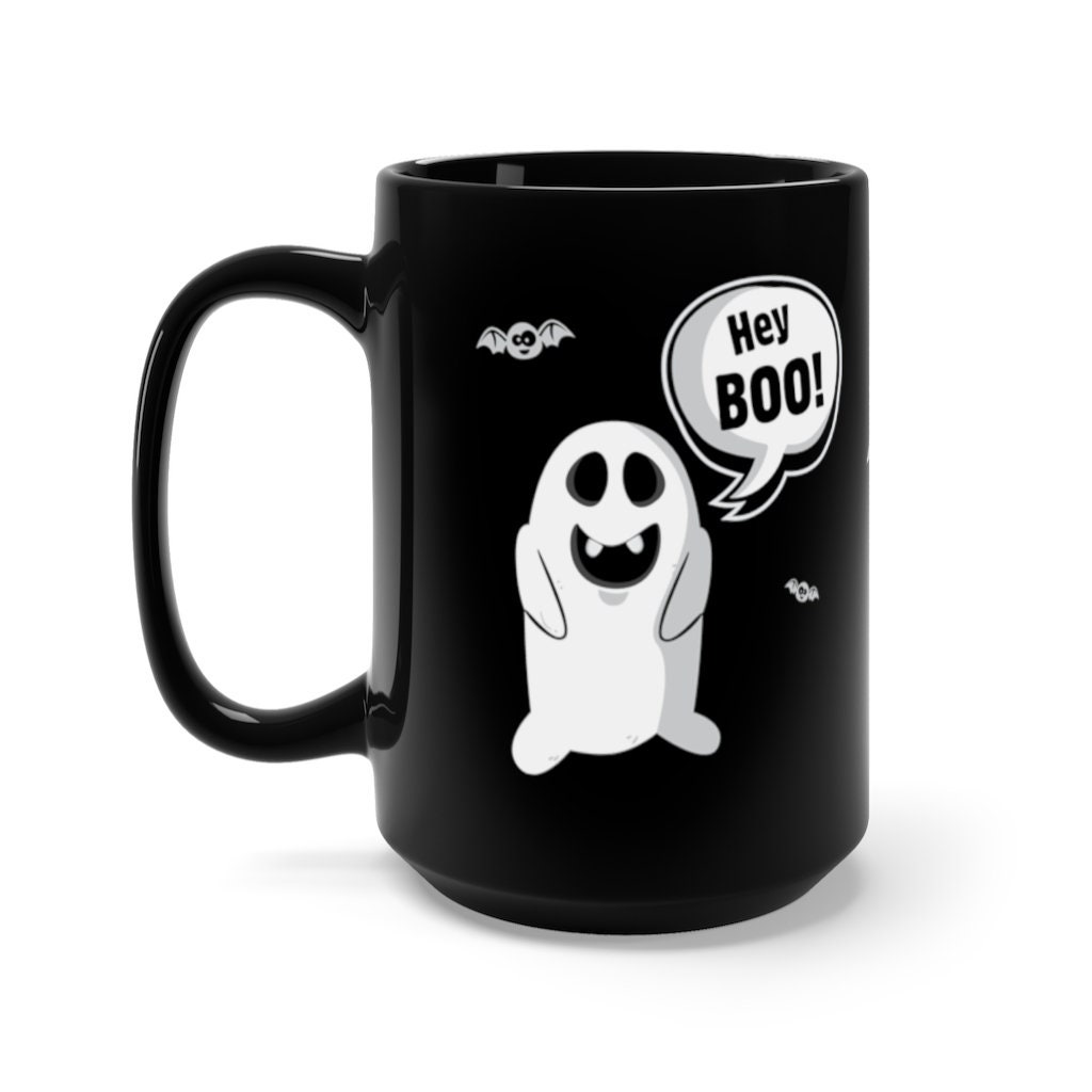 Hey BOO Funny Halloween Mug Ghost Coffee Cup Silly Vampire - Etsy