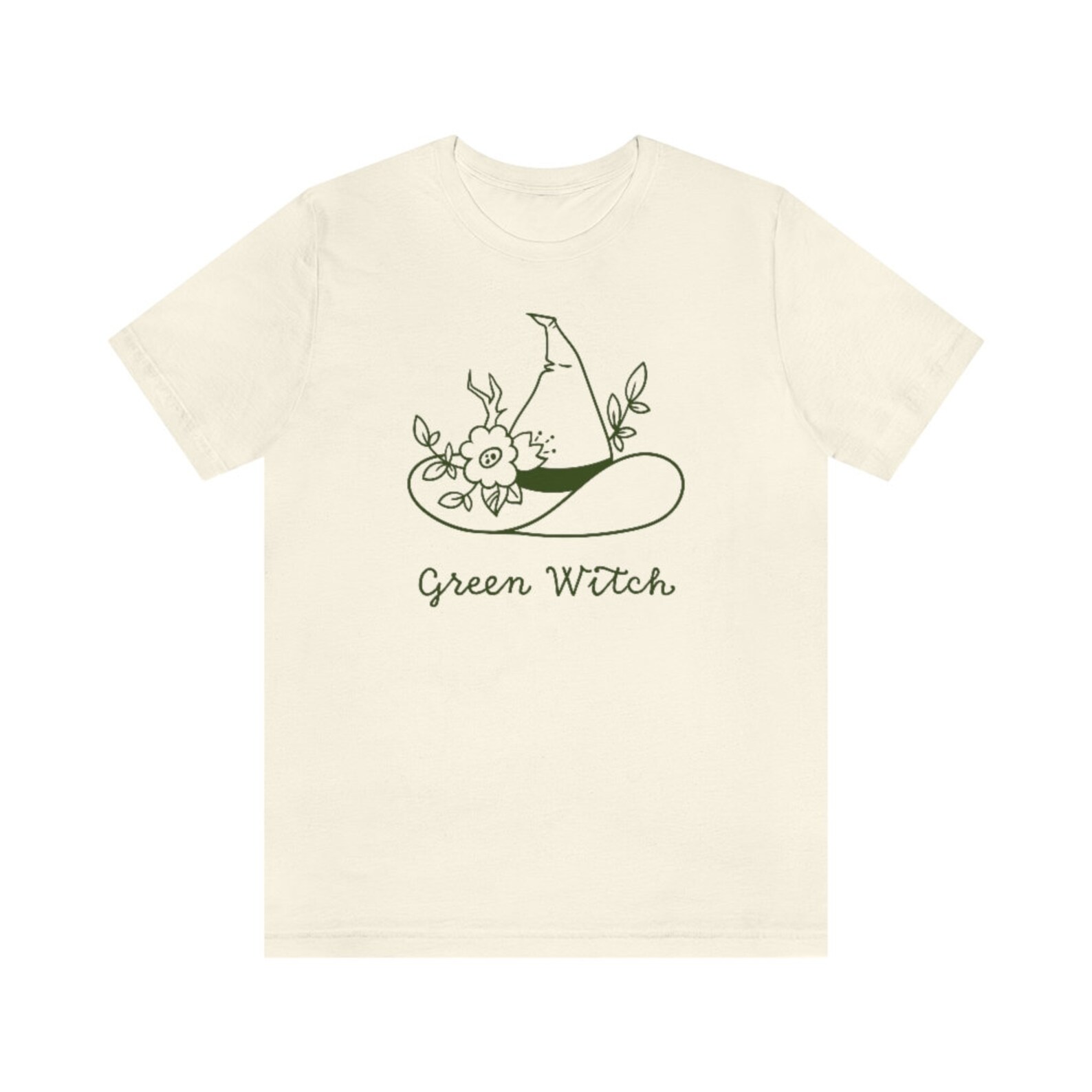 Green Witch Cute Witch Hat and Flowers Shirt, Wiccan Plant Witch, Gift ...