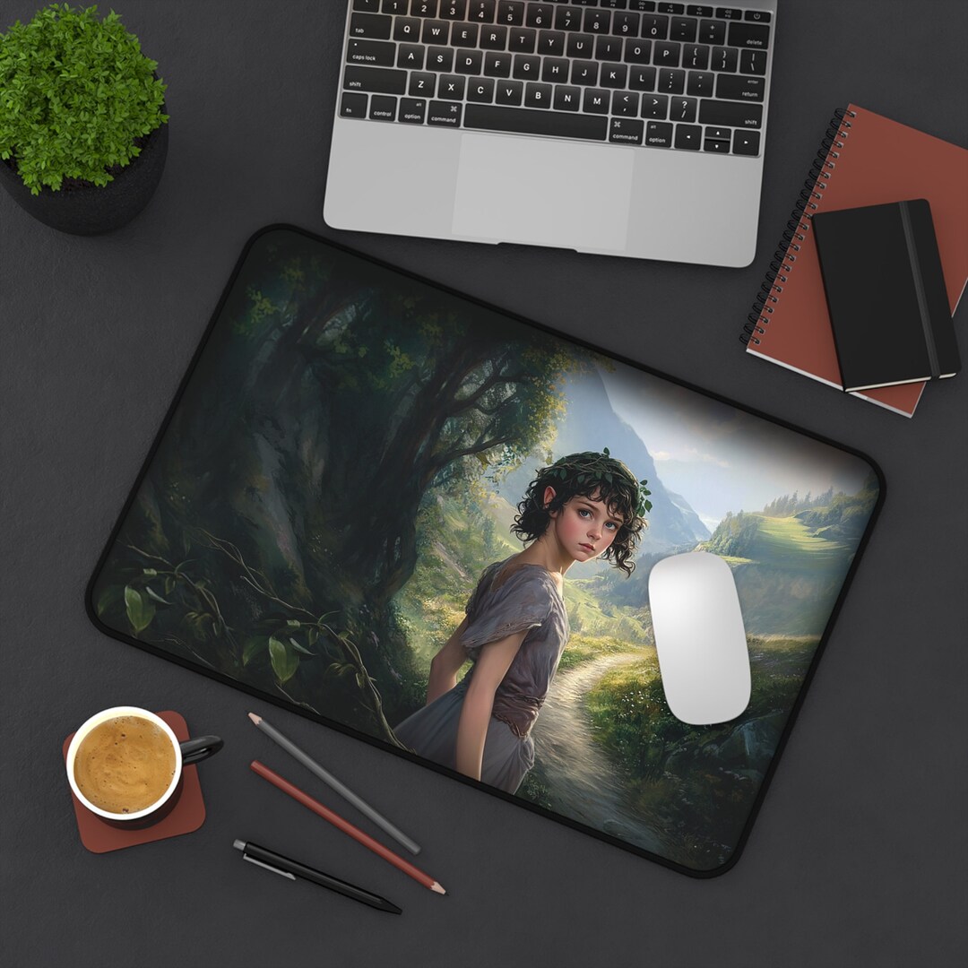 Harfoot Hobbit Girl Deskmat | LOTR Nori Inspired Mousepad | Fantasy ...