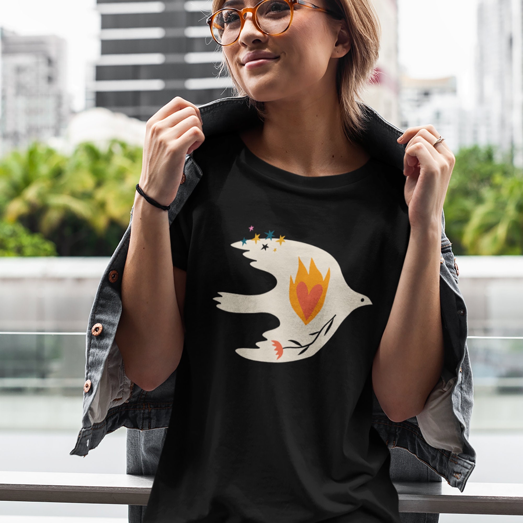 Peace Dove Shirt With Sacred Heart, Women's Peace Shirt, Christian Dove ...