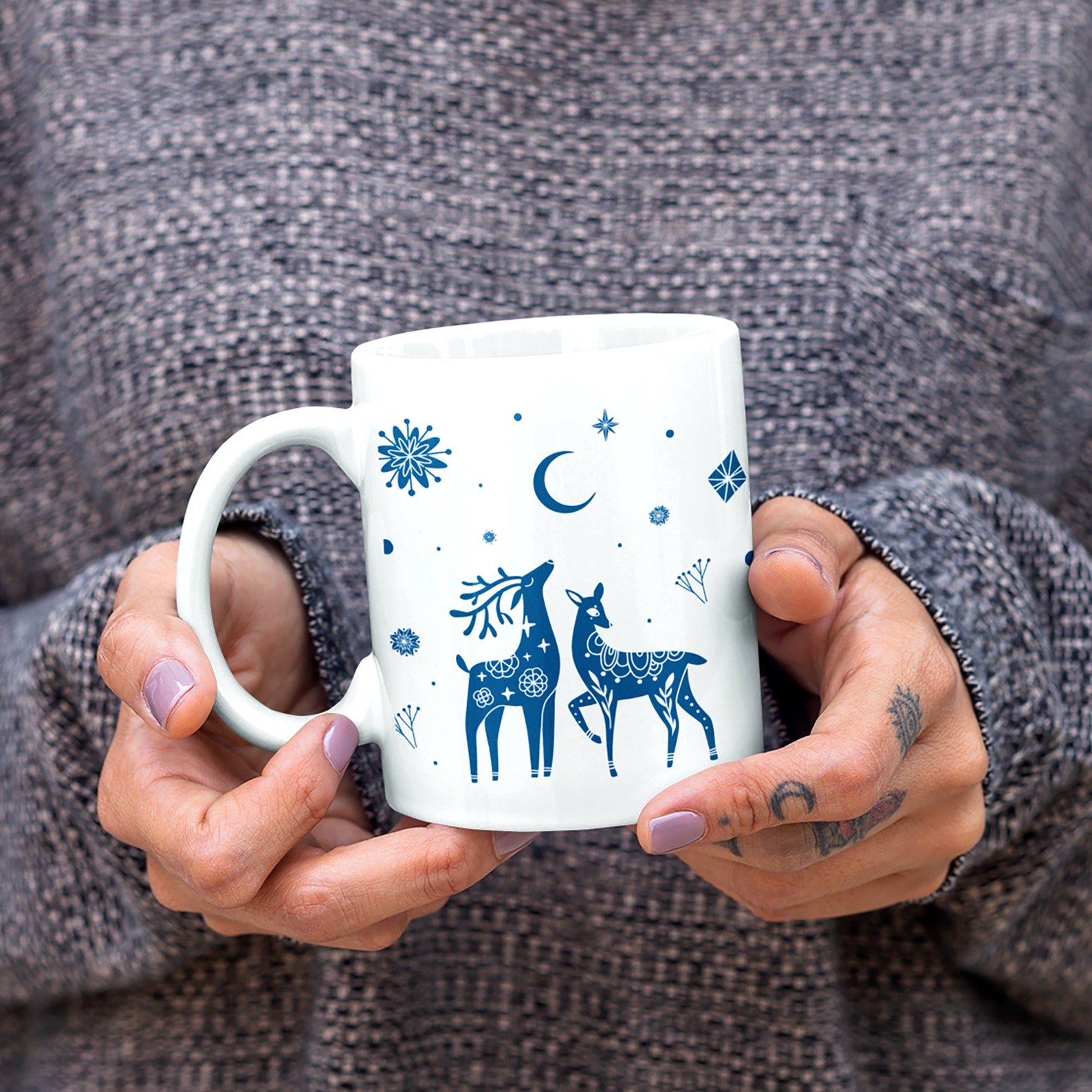 Winter Solstice Christmas Mug Mystical Nordic Whimsical Woodland ...
