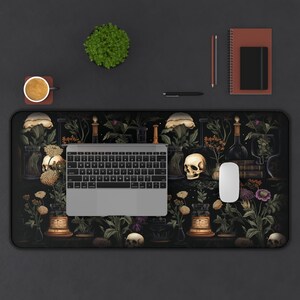 Vintage Alchemy Desk Mat - Gothic Herbalist Large Mouse Pad for Home ...