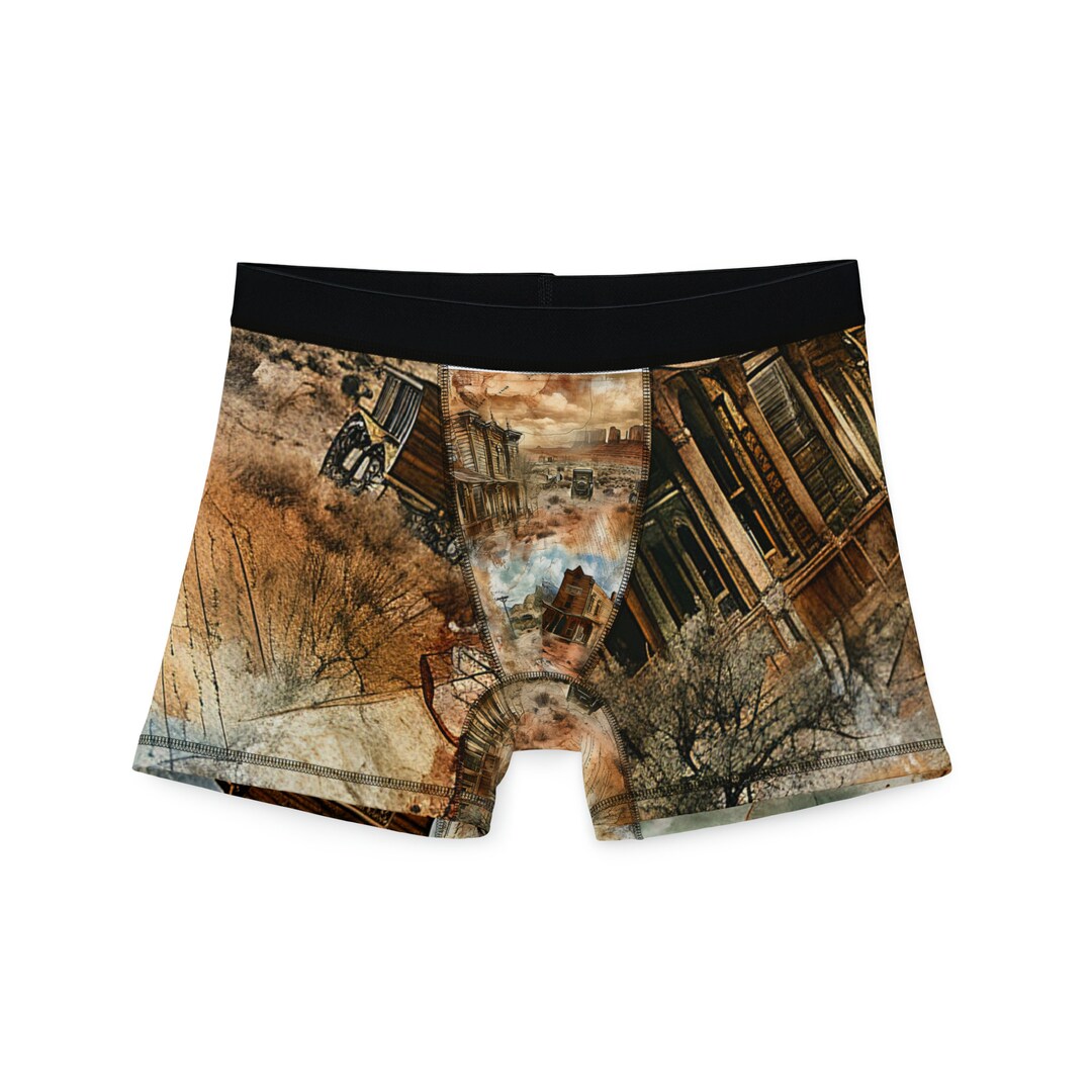 Cowboy Boxers Wild West Underwear Ghost Town Boxers Old West Boxer ...