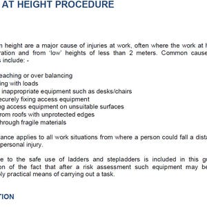 Working at Height Procedure - Etsy