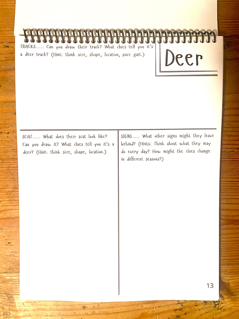 Animal Tracking Journal Printable for Kids and Hikers, Nature Study ...