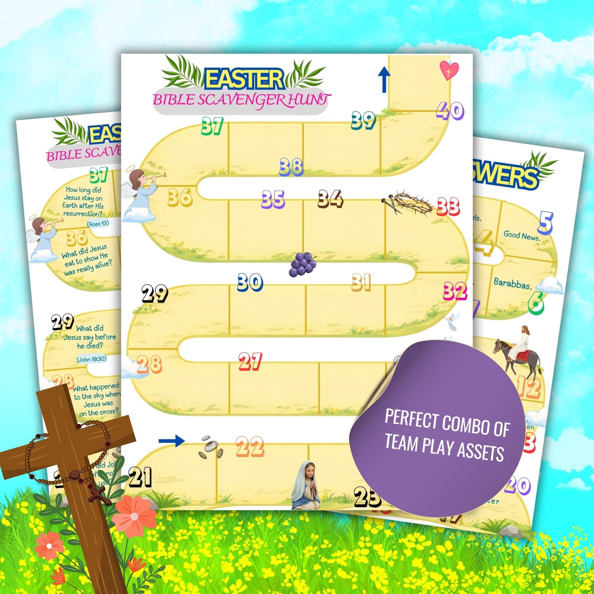 Easter Bible Scavenger Hunt Game, Printable Trivia Activity (digital ...