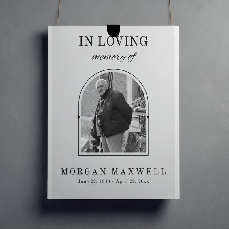 Minimalist Funeral Program Template, Modern Memorial Service (digital ...
