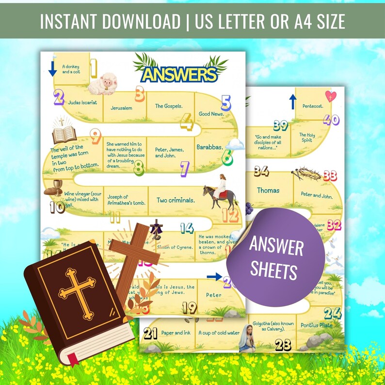 Easter Bible Scavenger Hunt Game, Printable Trivia Activity (digital ...