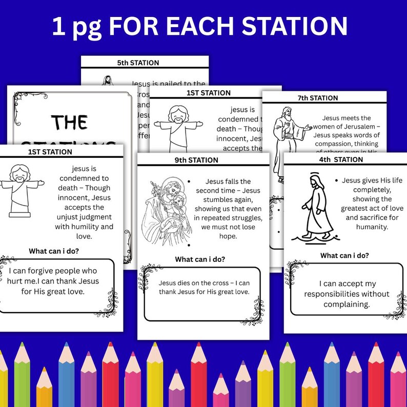 Stations of the Cross Printable, Catholic Lent Activity for Kids ...