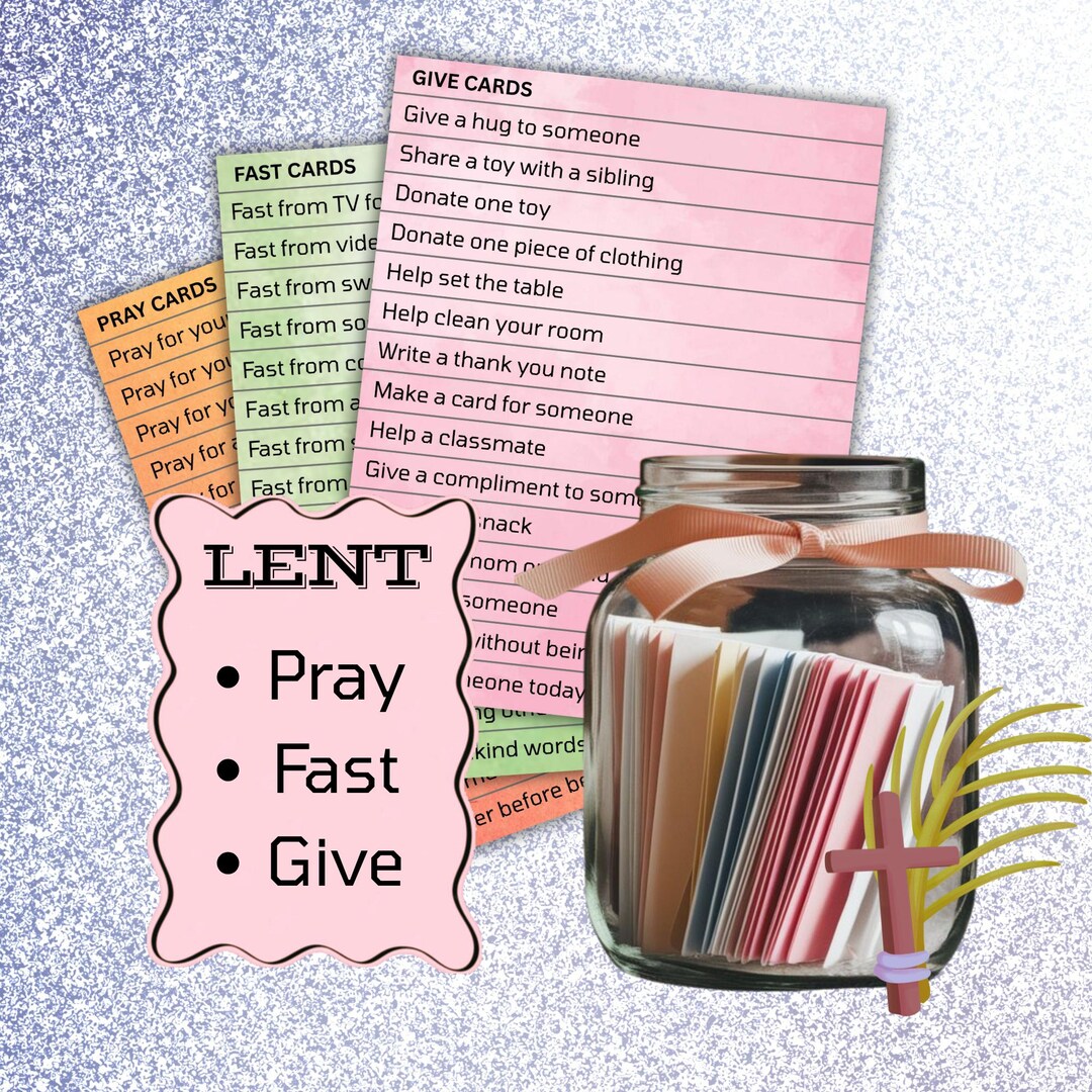 Lent Kids Activity Jar Printable, Catholic Sunday School, 40 Days ...