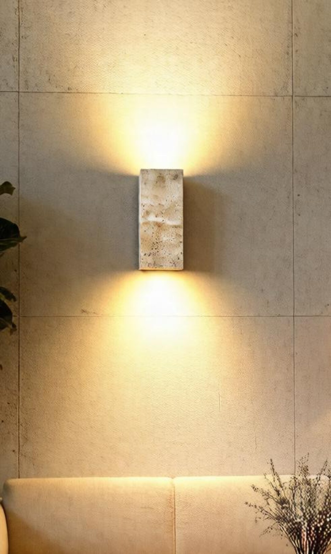Handcrafted Travertine Cube Wall Light - Etsy Australia