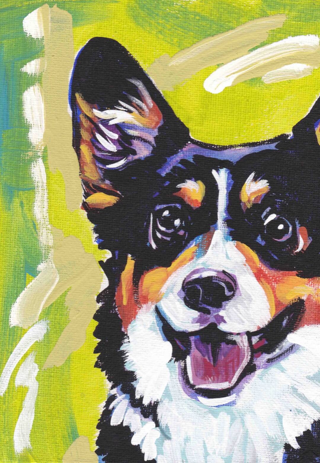 Tri Color Pembroke Welsh CORGI DOG Portrait Art PRINT of Pop Art ...