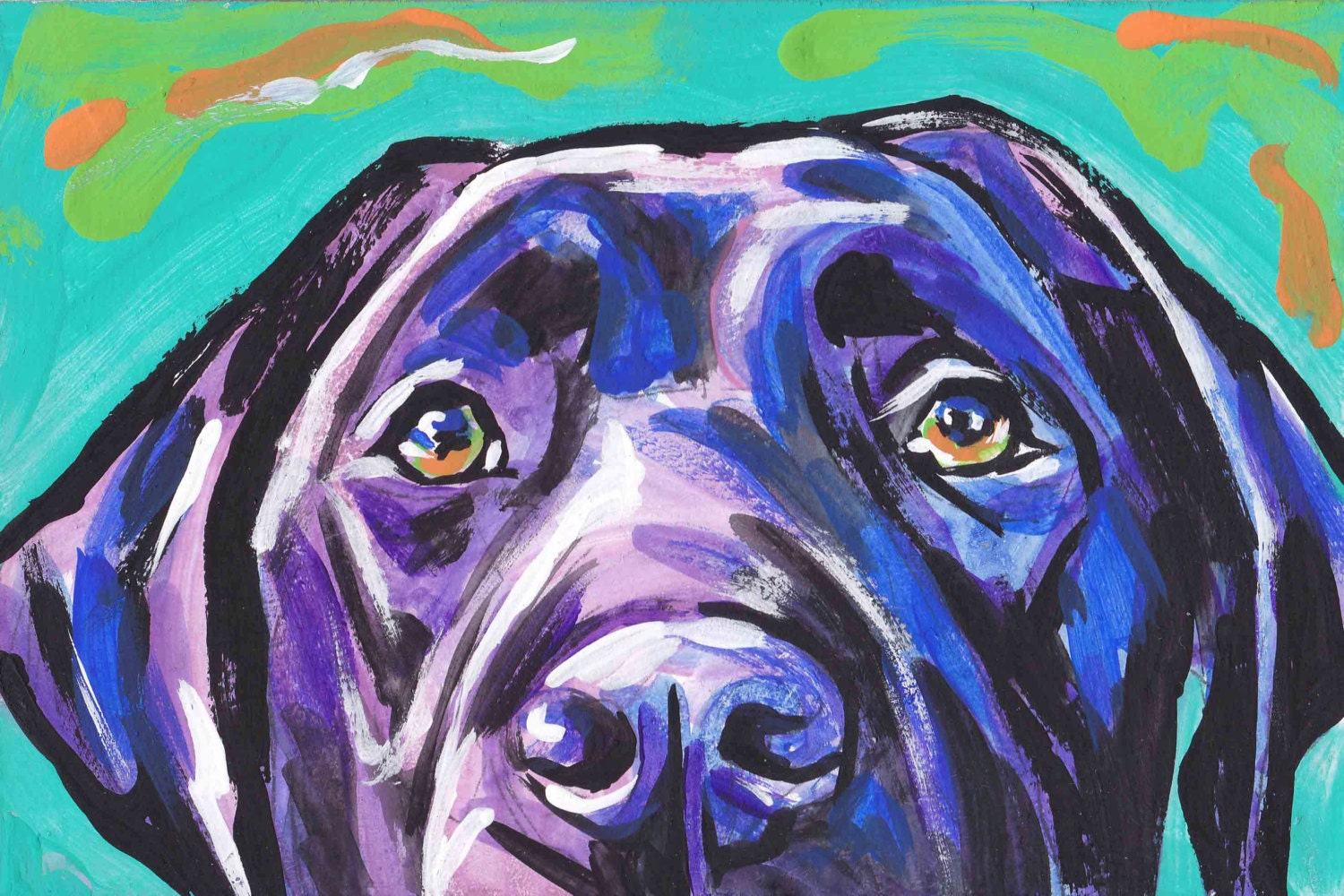 Labrador Retriever Modern Dog Art Print Black Lab Pop Dog Art | Etsy