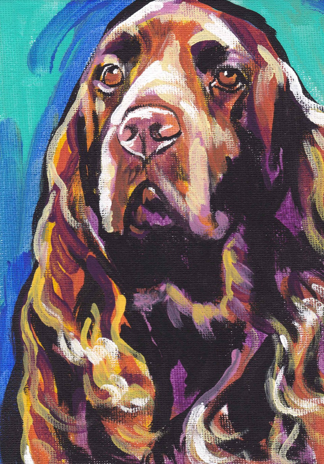 Field Spaniel Art Print Pop Dog Art Bright Colors 13x19 - Etsy
