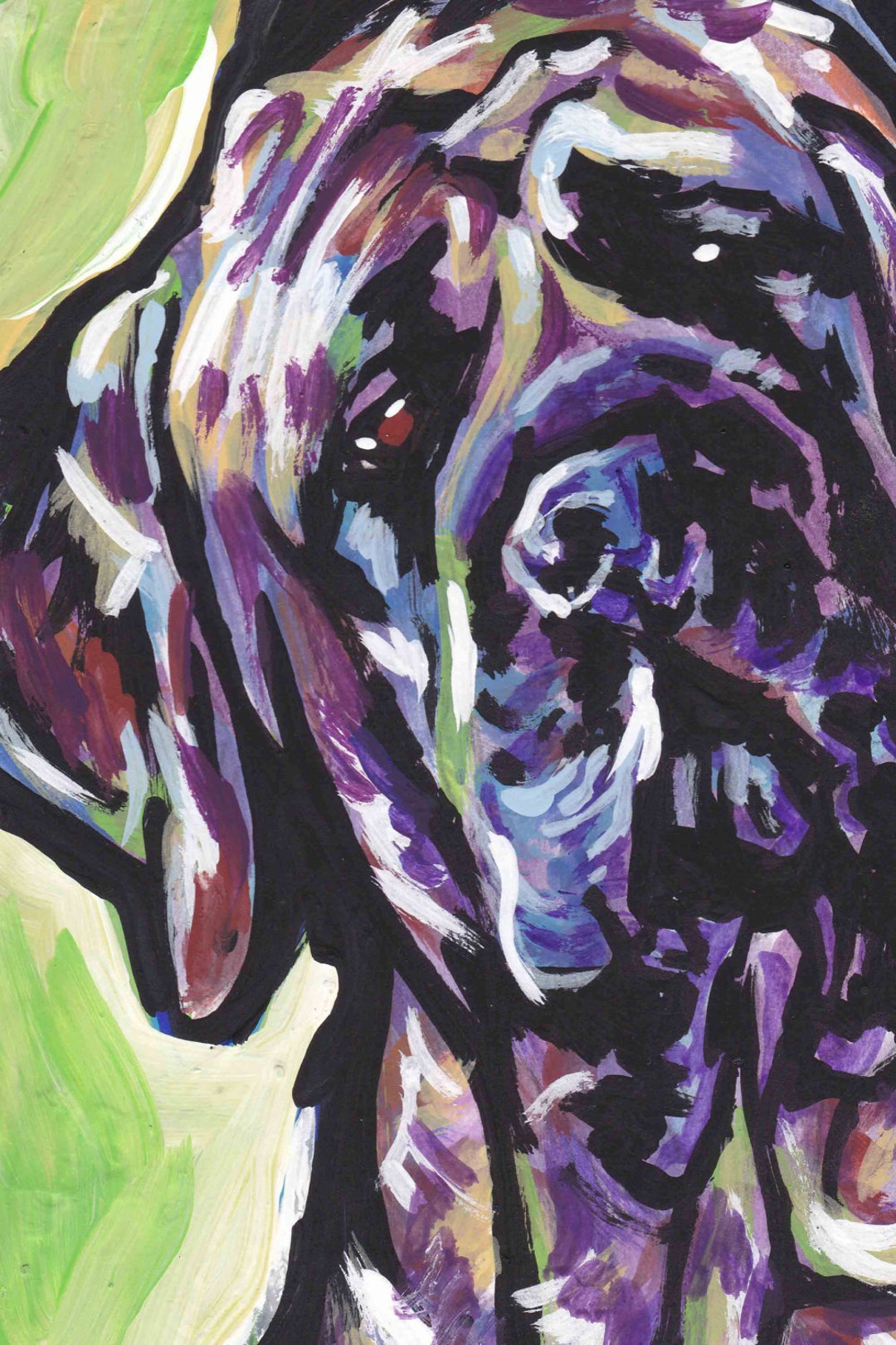 Brindle English Mastiff Portrait Art Print Modern Dog Pop Dog Art ...