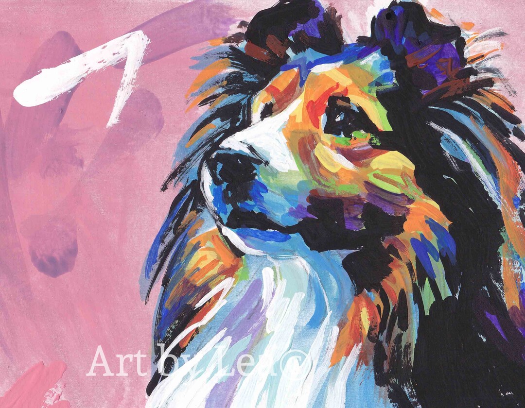 Shetland Sheepdog Sheltie Portrait Giclee Print of Bright Pop Art ...