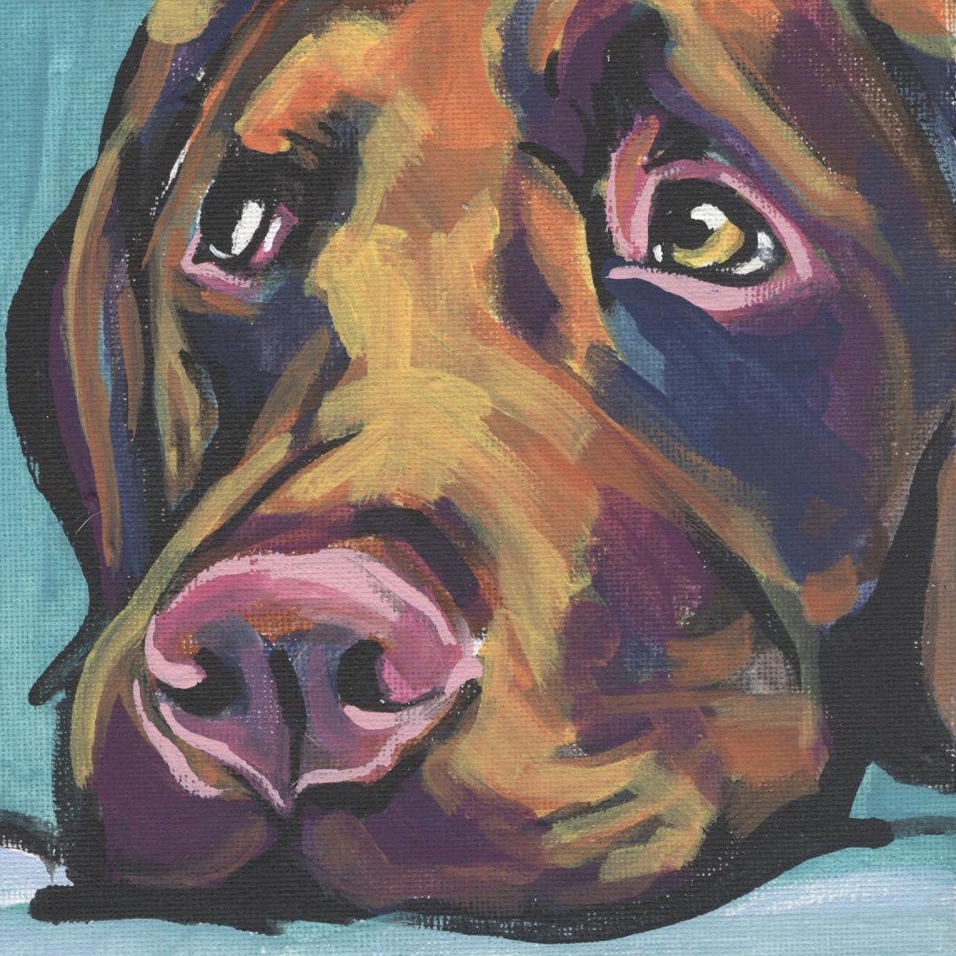 CHOCOLATE LAB Labrador Retriever Dog Portrait Art Print of Pop Art ...