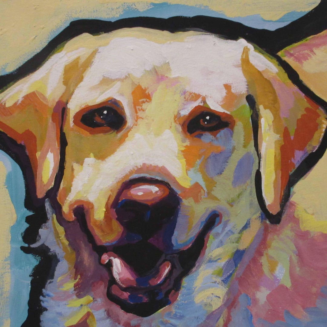 Labrador Retriever Modern Dog Art Print of YELLOW LAB Pop Art Painting ...
