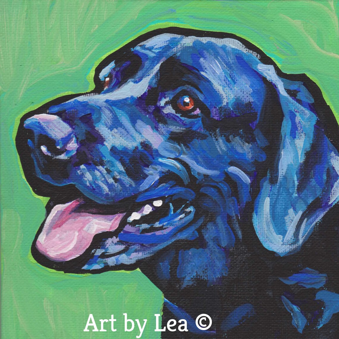 Black LABRADOR RETRIEVER Modern Dog Art PRINT of Black Lab - Etsy