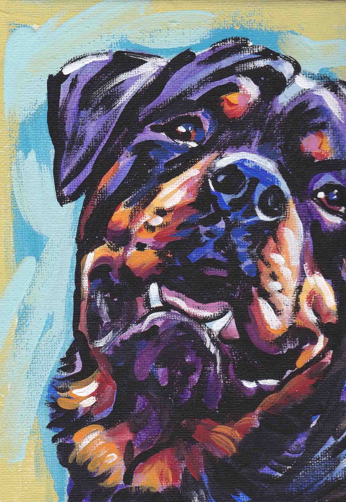 Rottweiler Art Print Dog Pop Art Bright Colors 13x19" - Etsy