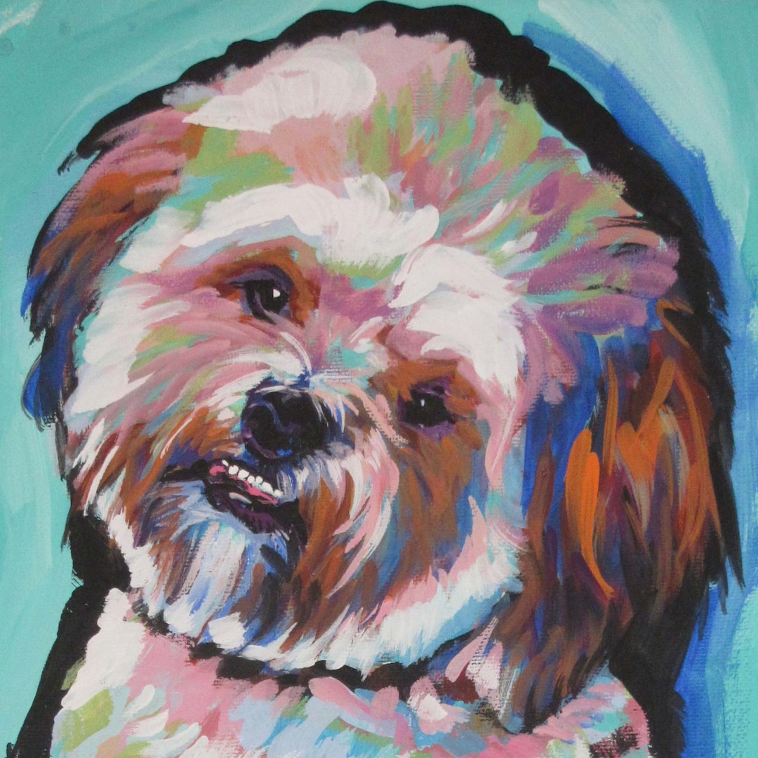 Cockapoo Dog Art Print of Fun Bright Colorful Pop Art 12x12" - Etsy